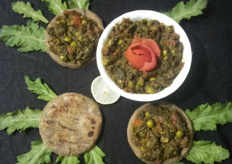 Afeem patta bhaji-with mini bajra roti bites Recipe by Mamta L. Lalwani ...