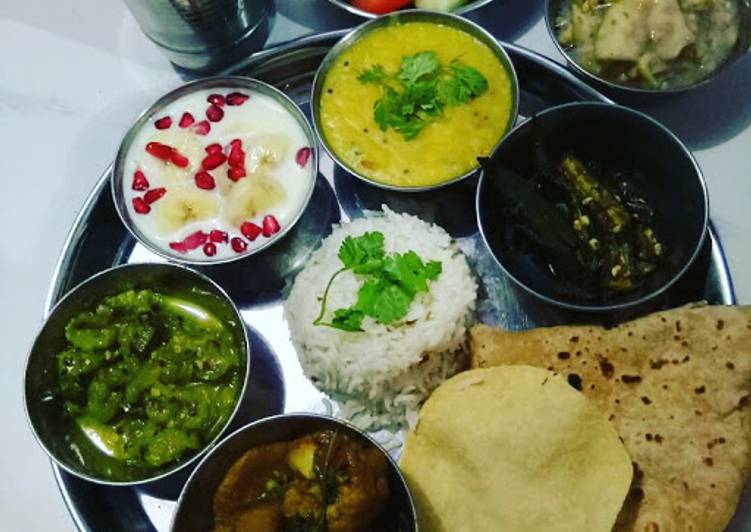 Veg Thali Recipe by Saba Firoz Shaikh - Cookpad India