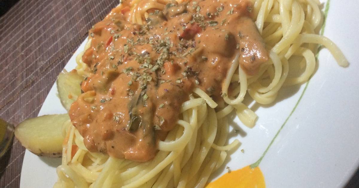 Fideos con salsa blanca - 1.380 recetas caseras - Cookpad
