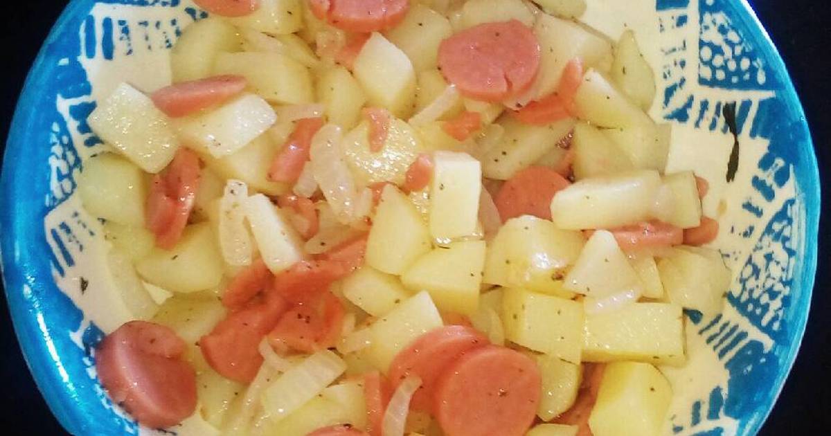 Salchichas con papas - 180 recetas caseras - Cookpad
