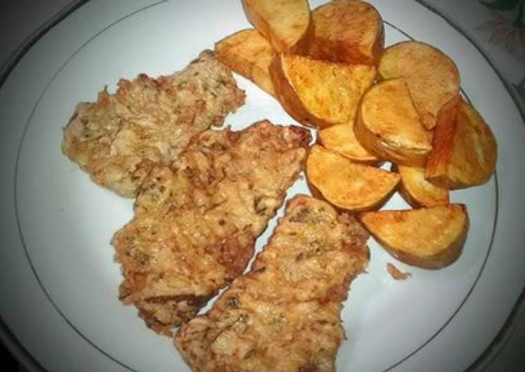 Milanesas marineras con papas fritas Receta de Javier Roblero - Cookpad