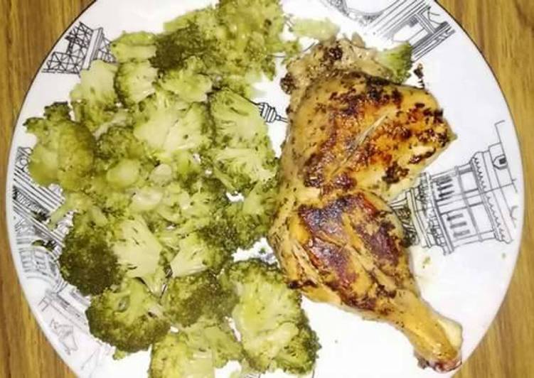 Brócoli con pollo a la plancha Receta de Anna - Cookpad