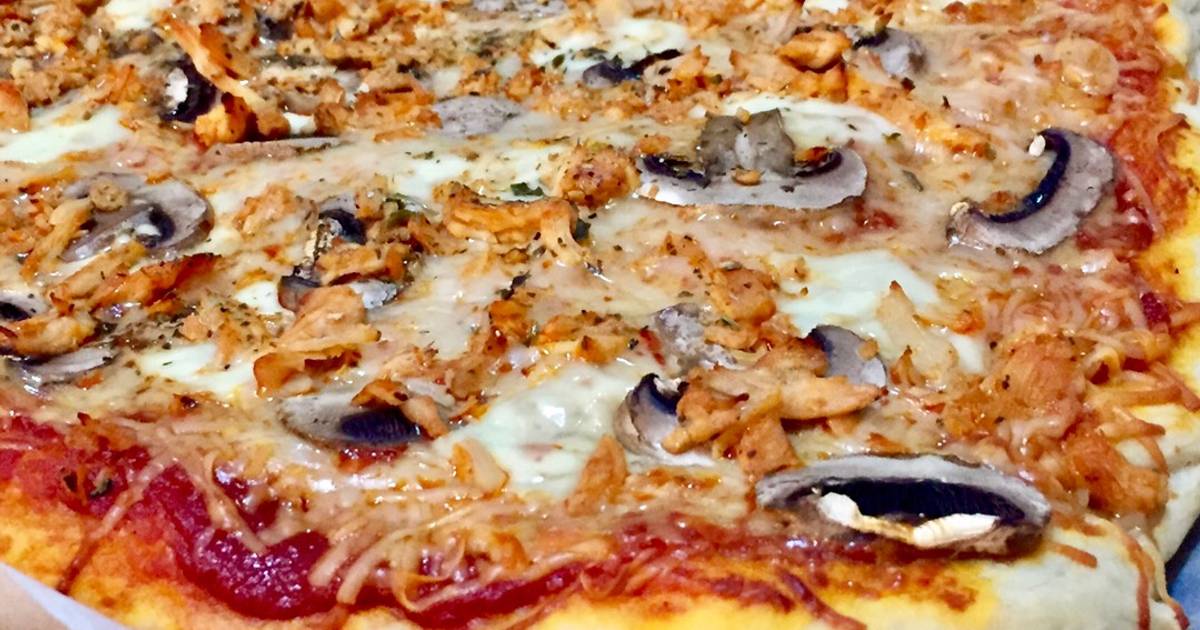 Pizza de pollo y champiñones - 43 recetas caseras - Cookpad