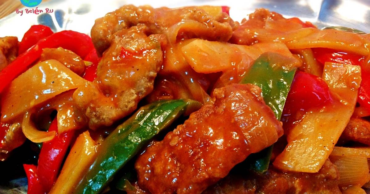 Cerdo agridulce con pimiento y bambú, estilo chino Receta de Tiramisú ...