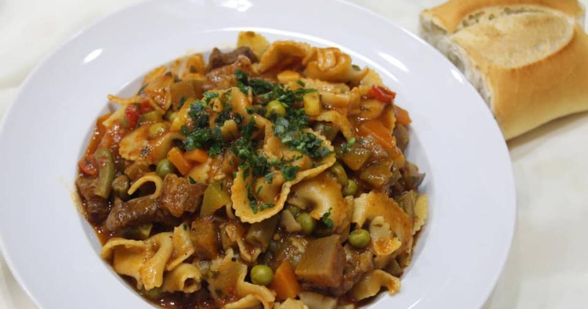 Guiso de fideos moñitos - 25 recetas caseras - Cookpad