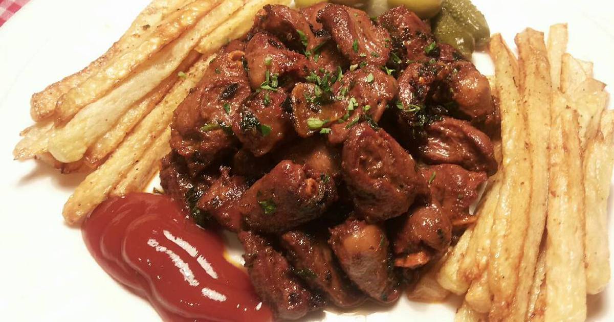 Corazones de pollo - 120 recetas caseras - Cookpad