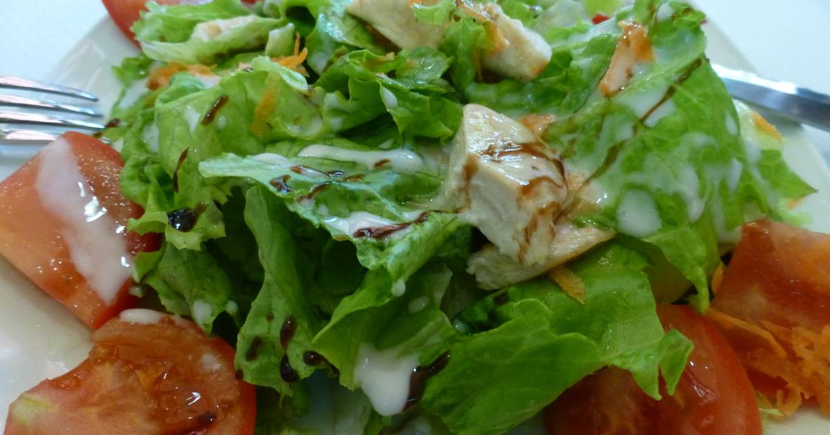 Ensaladas de lechuga y tomate con pollo - 320 recetas caseras - Cookpad