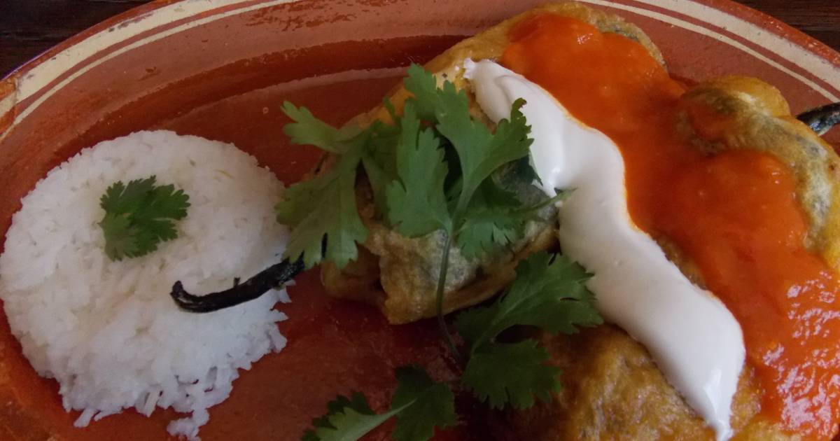 Chiles rellenos capeados - 13 recetas caseras - Cookpad