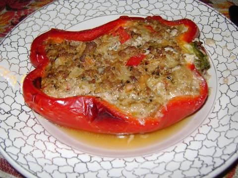 Morrón relleno con carne y arroz Receta de La profe Luisa - Cookpad