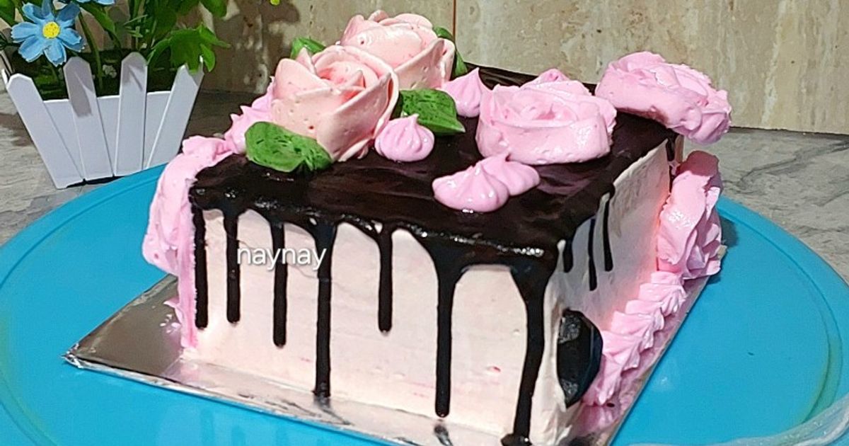 Resep cake with vanila krim and topping coklat rumahan enak dan mudah ...