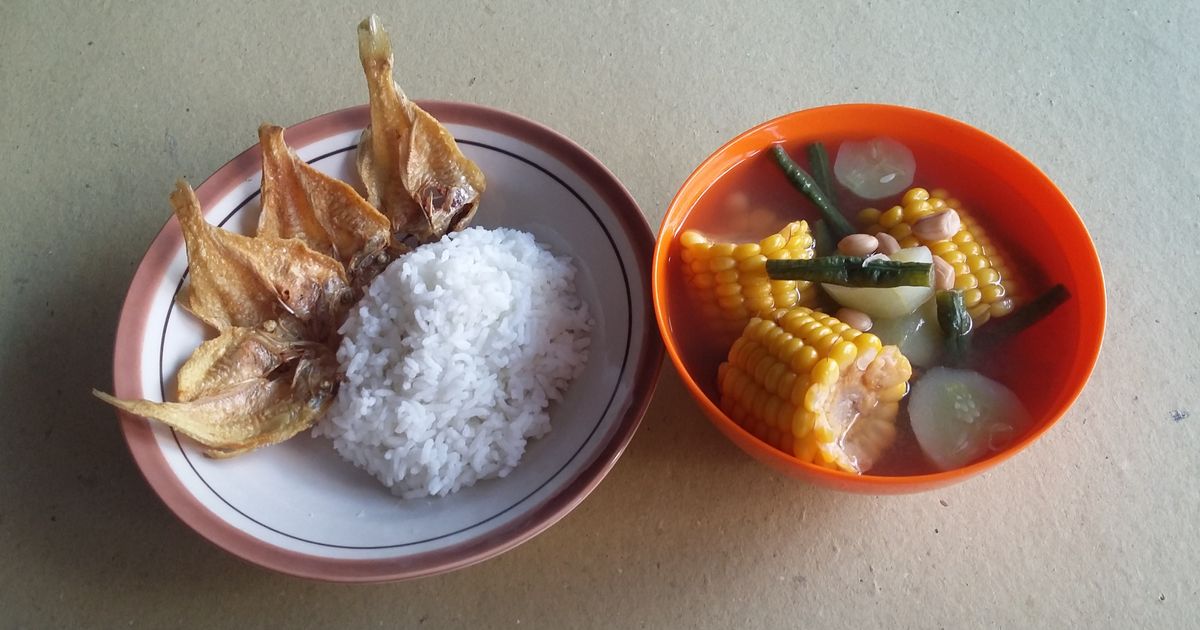 Resep Nasi Sayur Asam Manis Ikan Asin Goreng oleh sherly - Cookpad