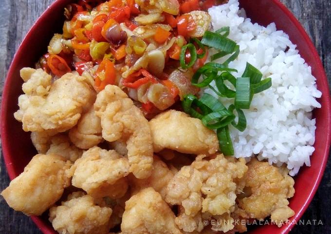 Resep Rice Bowl - Chicken Popcorn with Sambal Matah oleh Eunike Lala ...