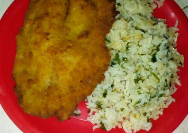 Filete de pescado acompañado de un arroz blanco!! Receta de M@ry- Cookpad