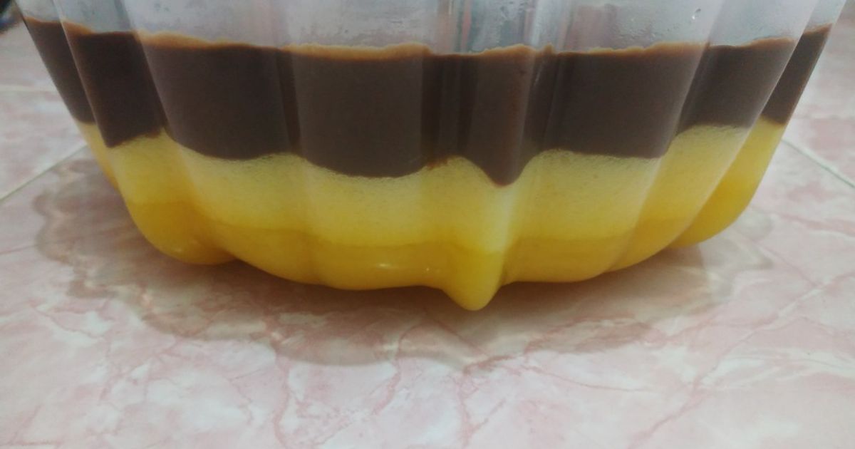 Resep Puding Busa Jeruk Lapis Coklat oleh Mamah Twins - Cookpad