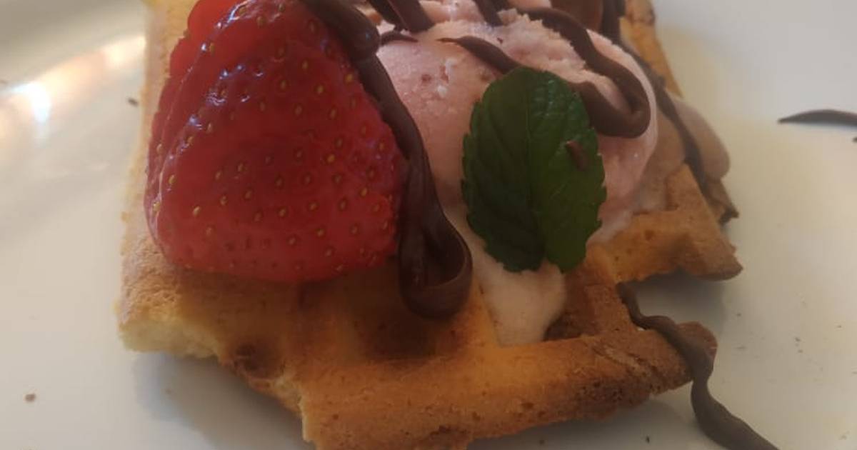 Waffle con helado Receta de Bettina Faller- Cookpad