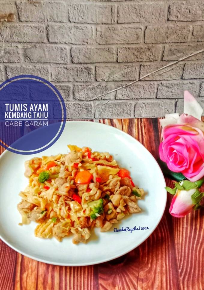 Resep 734. 🐔 Tumis Ayam Kembang Tahu Cabe Garam oleh Intan Zahra Al ...
