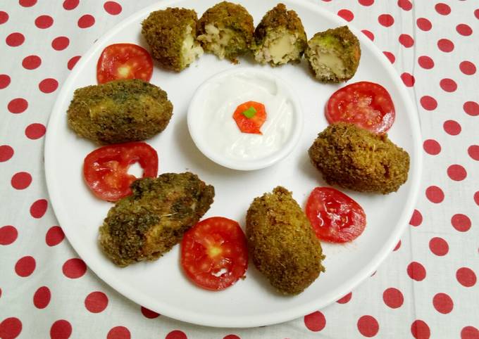 Cheesy green chicken kabab Recipe by Rupali Kolvekar - Cookpad