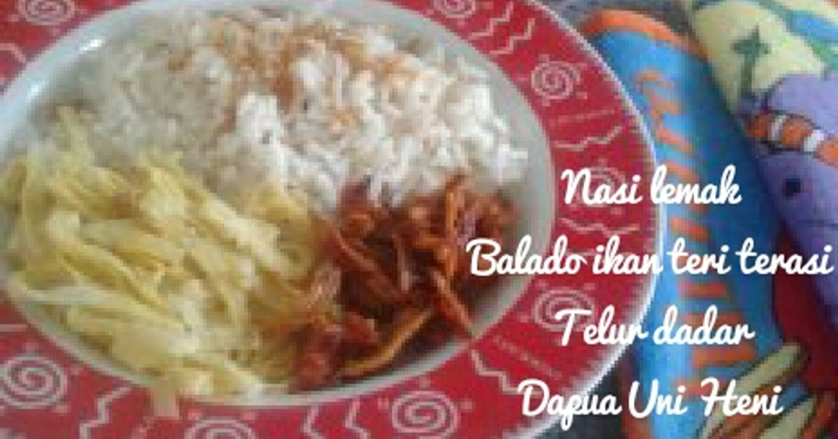 Resep 1 Piring 3 Menu(nasi Lemak,Balado Ikan Teri Terasi,Telur Dadar ...