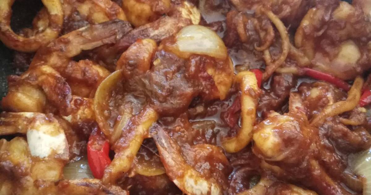 Resep Udang Cumi Saos BBQ oleh Ivy - Cookpad