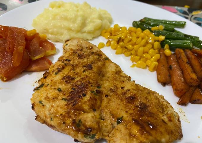 Resep Honey BBQ Grilled Chicken Breast with Creamy Mashed Potato oleh ...