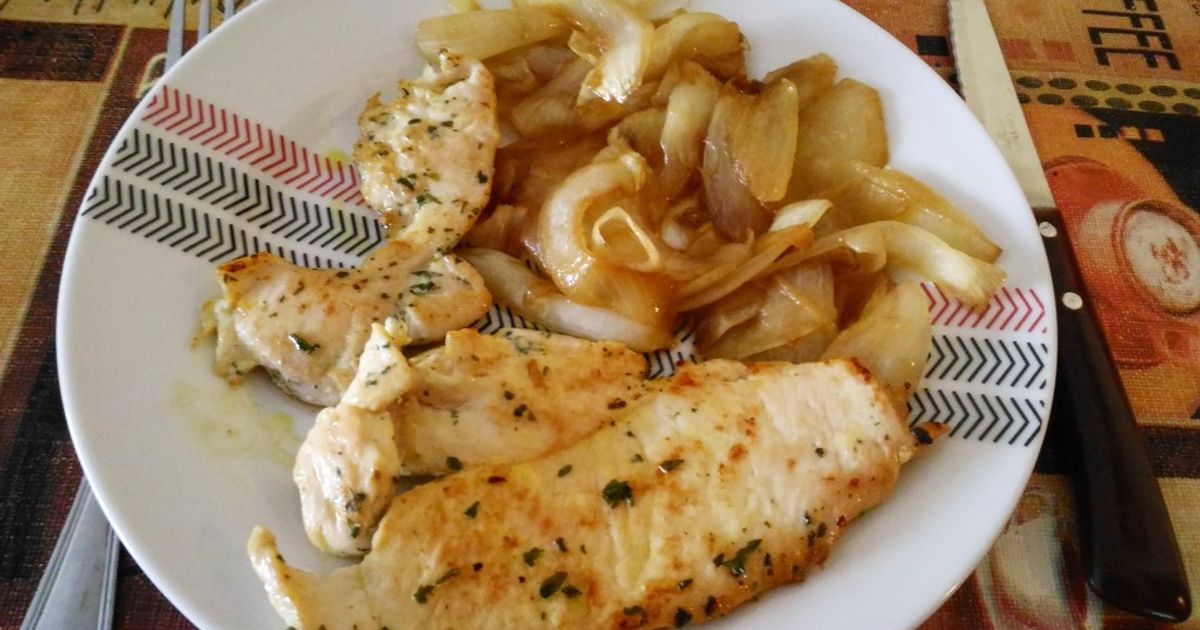Pechuga De Pollo Con Cebolla Caramelizada Al Curry Receta de Ir CrM