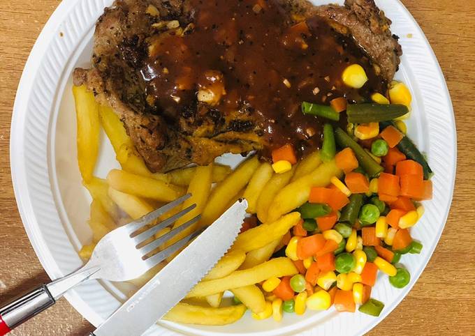 Resep 03. Steak sapi bumbu barbecue oleh firlya - Cookpad