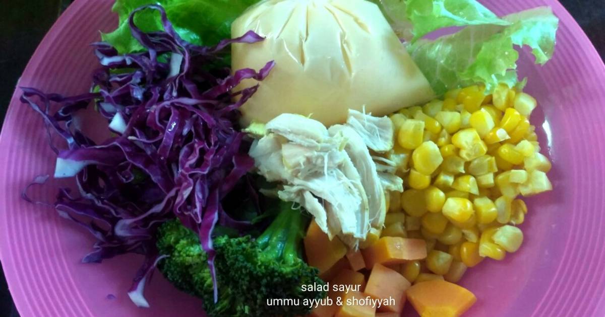 Resep 028. Salad Sayur mix Ayam Suwir oleh Ummu Ayyub & Shofiyyah - Cookpad
