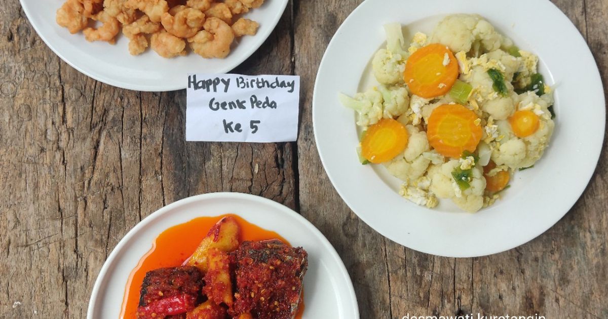 Resep Menu Set Ultah Sederhana (Rica Rica Tongkol, Tumis Kembang Kol ...