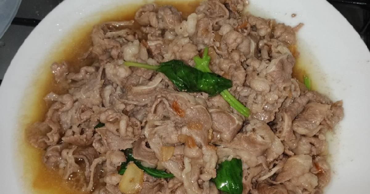 Resep THAI BASSIL LEAVE BEEF(daging sapi daun kemangi/basil thailand ...