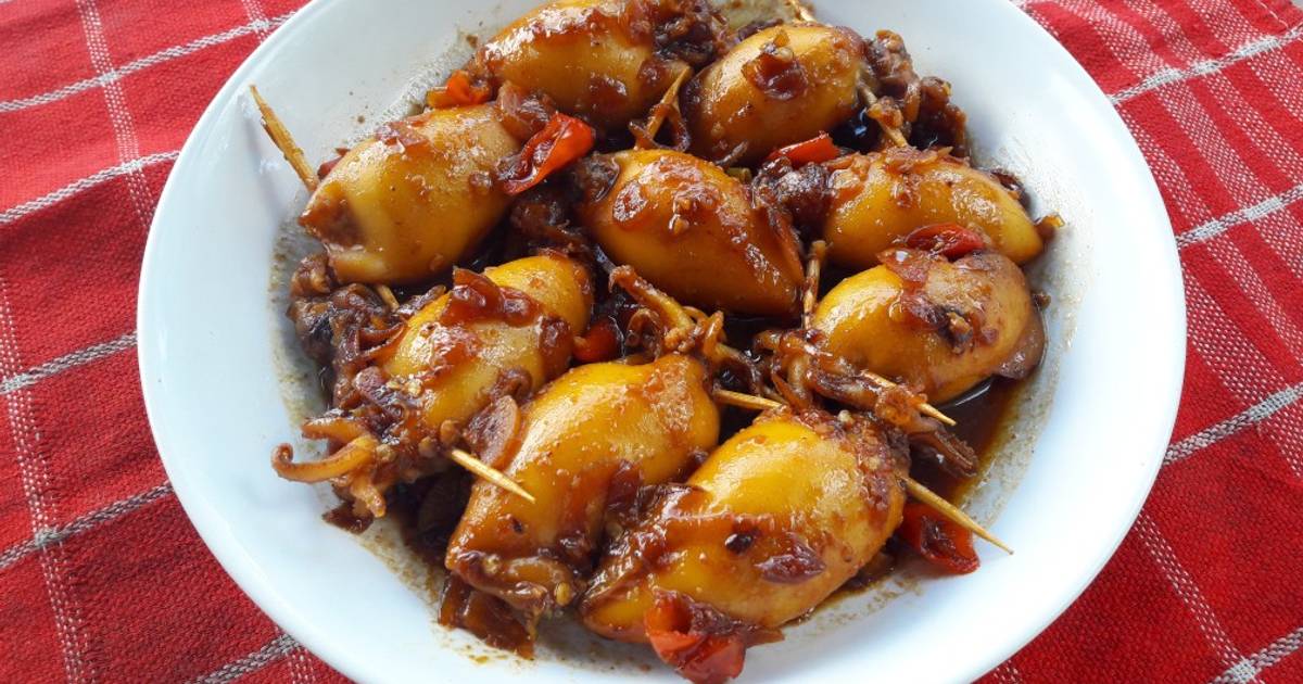 Resep Cumi isi Tahu Telur masak Asam oleh Chinantalya Ivada - Cookpad