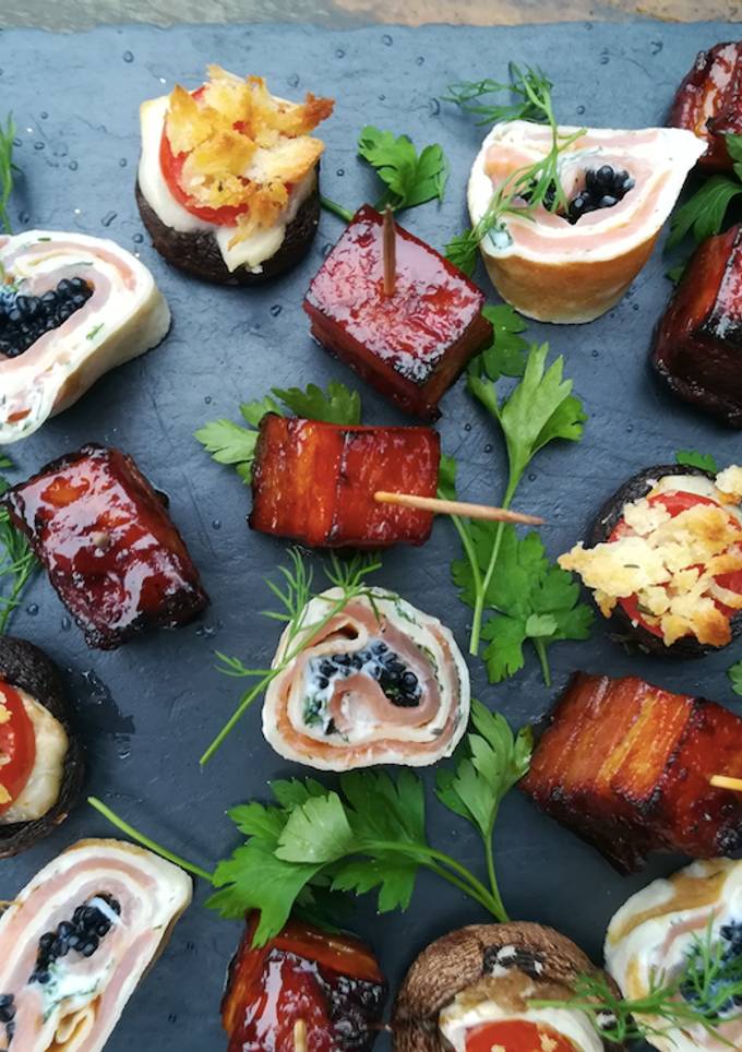 Smoked salmon and caviar pancake canapés Recipe by Uncle Matt's Cookery ...