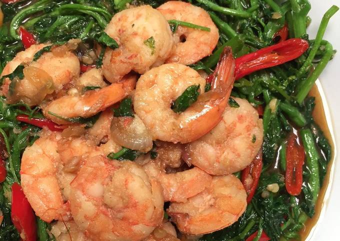 Resep Tumis Udang Selada Air Saus Tiram Oleh Aidafarah A Cookpad