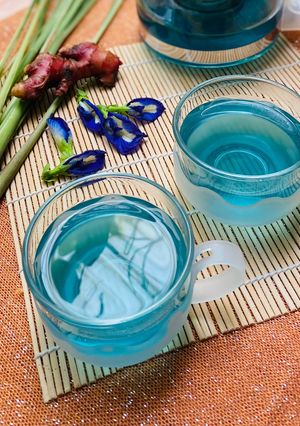 Resep 500. Wedang Jahe Serai Bunga Telang oleh Shanty Bambang - Cookpad