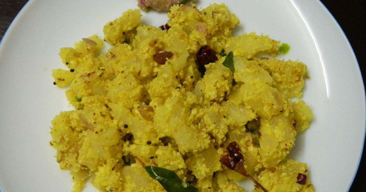 Tapioca (Kappa) Cooked With Grated Coconut Recipe by Saj - Cookpad