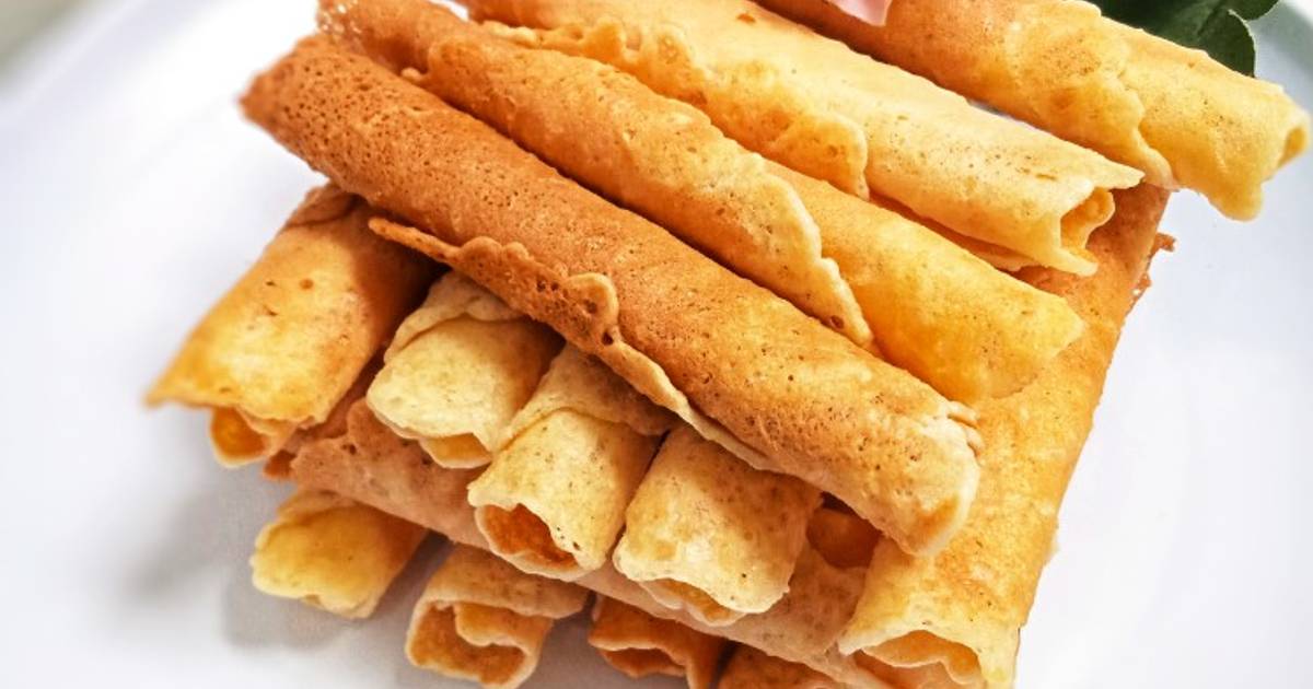 Resep kue semprong renyah, praktis, anti gagal, cocok untuk camilan