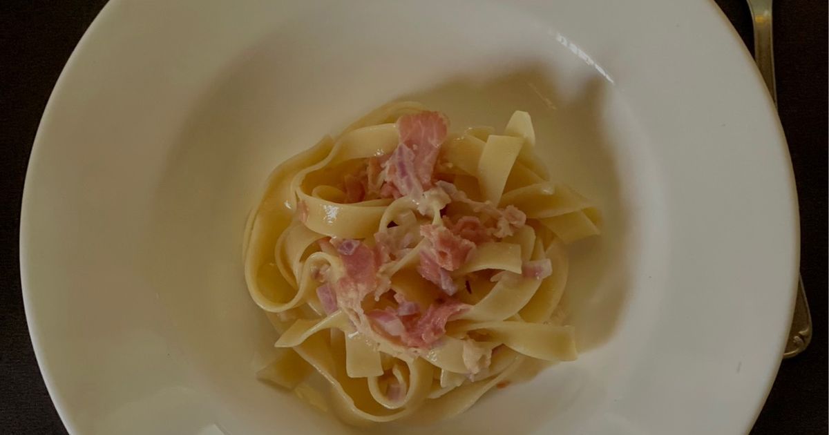 Tagliatelle With White Sauce, Ham Recipe by Madhumita Bishnu - Cookpad