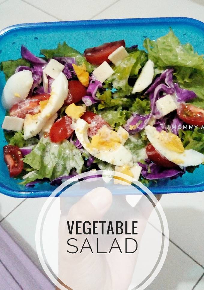 Resep Vegetable Salad with Homemade Dressing oleh Mommy AEM - Cookpad