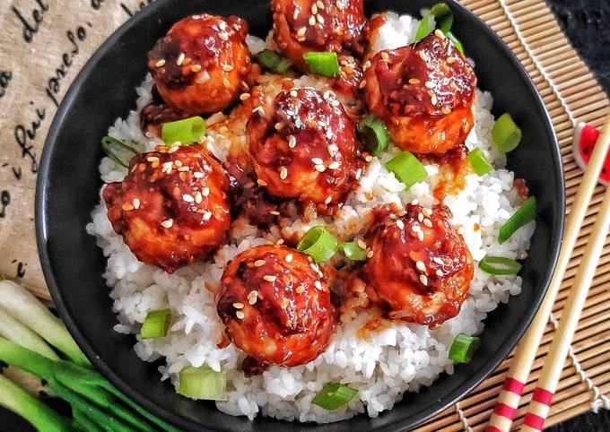 Resep Teriyaki Chicken Ball Rice Bowl🍚 oleh Ine Setiawati - Cookpad