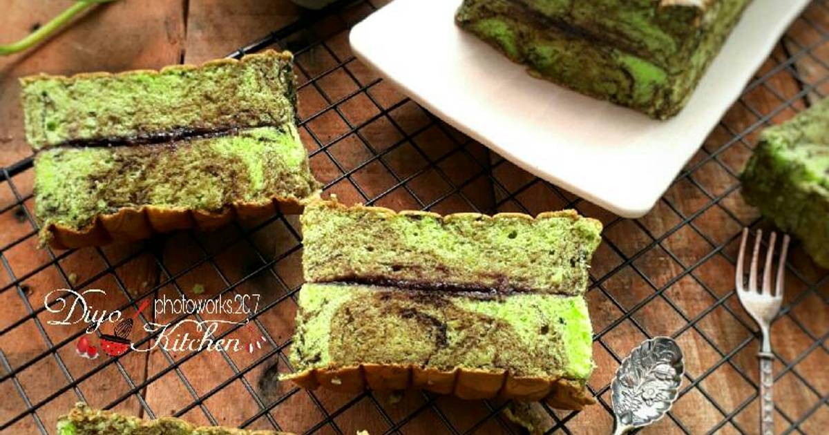 Resep Cake lapis pandan marmer oleh aisyahdiyo - Cookpad