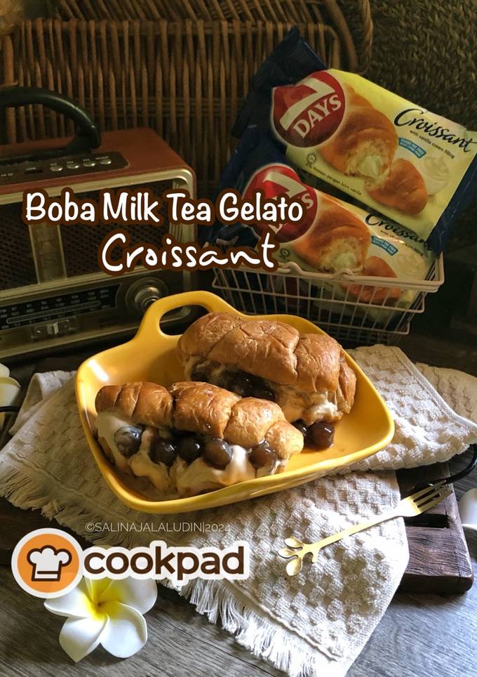 Resipi Boba Milk Tea Gelato Croissant oleh Salina Jalaludin - Cookpad