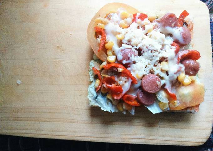 Resep Pizza roti rumput laut teflon oleh Hasna Amany - Cookpad