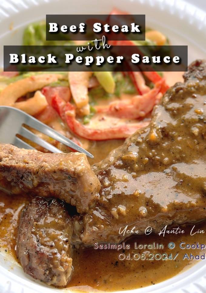 Resipi Stik Daging dengan Sos Lada Hitam & Salad Pedas oleh Sesimple ...