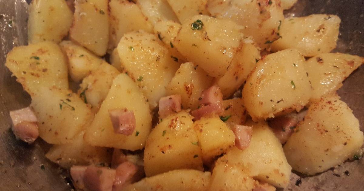 Papas salteadas con salchichas y albahaca Receta de Luz Cocina a Mi ...
