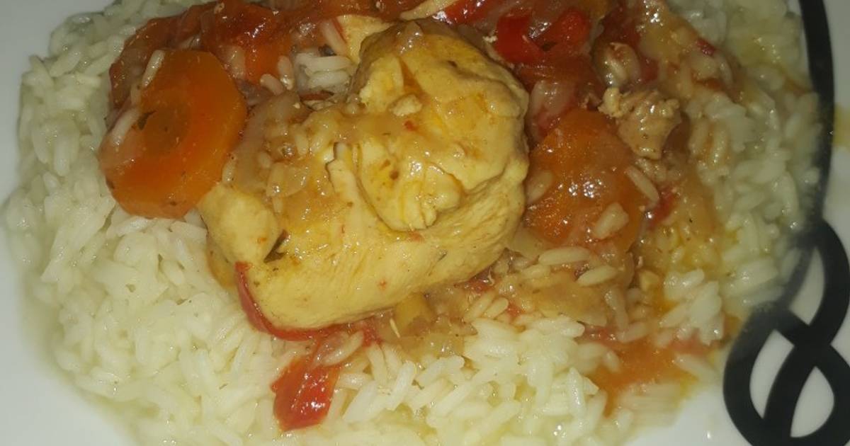 Trozados de pollo con verduras a la Wok o olla Receta de Carla - Cookpad