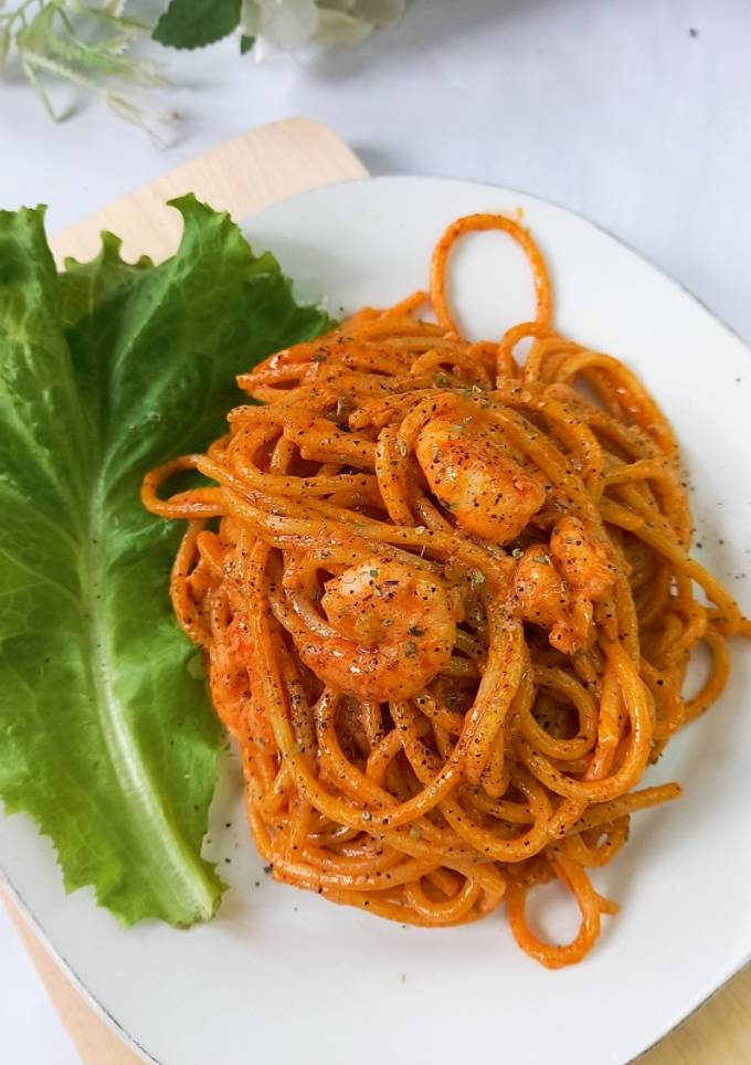 Resep Creamy Gochujang Spaghetti oleh riasetya.naaa - Cookpad