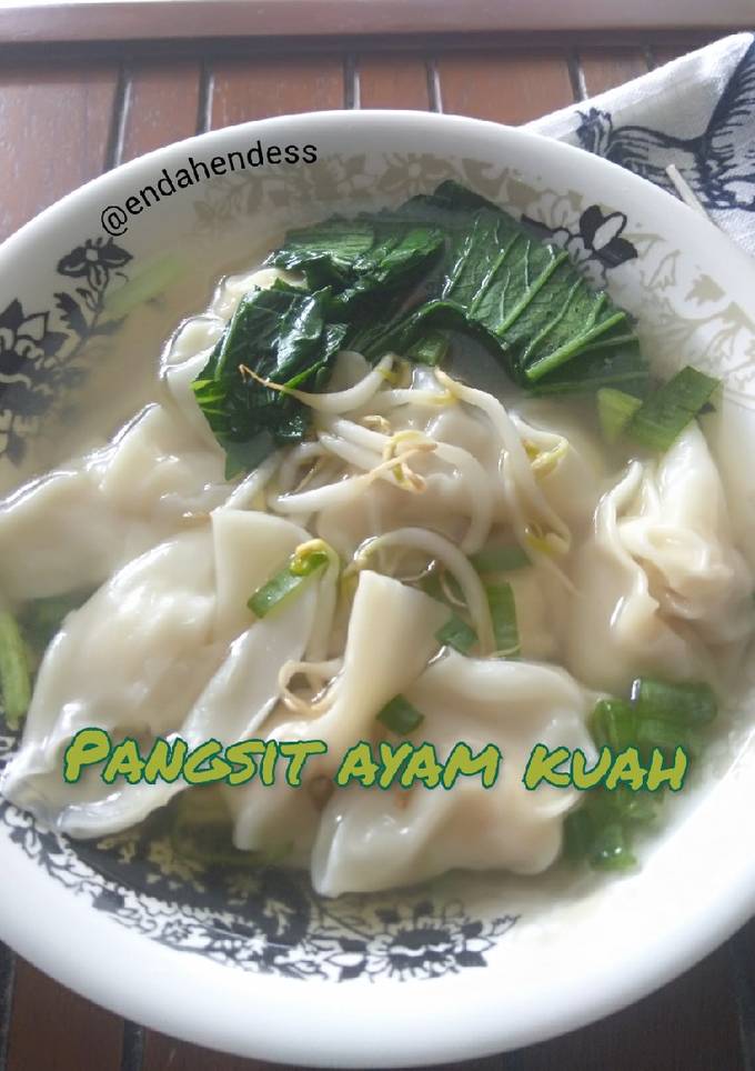 Resep Pangsit ayam kuah 💚/ Sup Pangsit / Pangsit Rebus oleh Endah ...