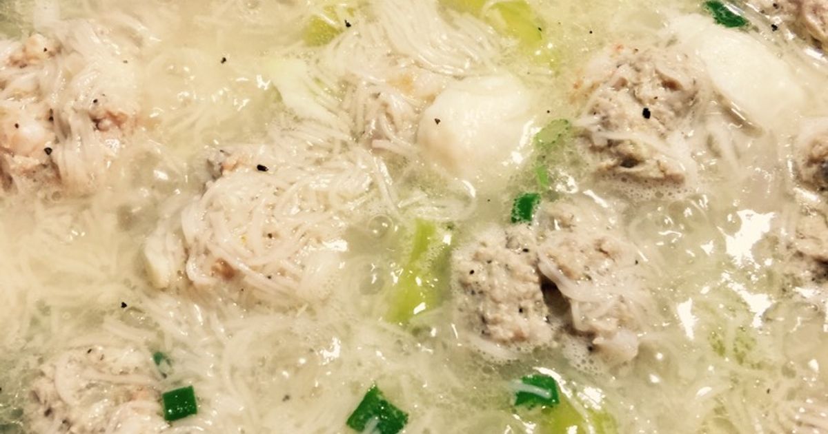 Misua Soup With Meatball Shrimp Recipe by Wendy Choa