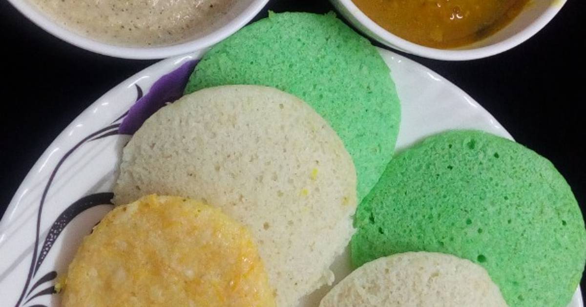 Tricolour Idli Recipe by Shreya Mukherjee - Cookpad