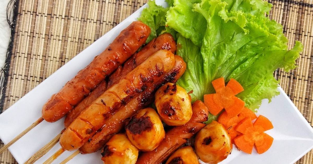 Resep 🍡SATE SOSIS/SOSIS BAKAR🍢 (SUPER EASY) oleh Citra Haries - Cookpad