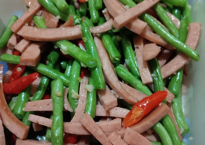 Resep Tumis Baby buncis dan sosis makasakan simple sehat oleh Dian ...